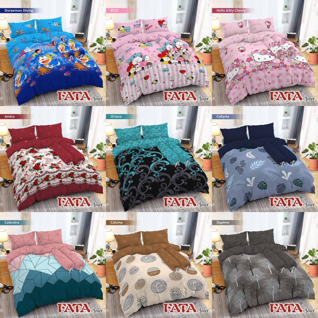 Jual Bed Cover Fata Fitted King 180 cm x 200 cm / Queen 160 cm x 200 cm ...
