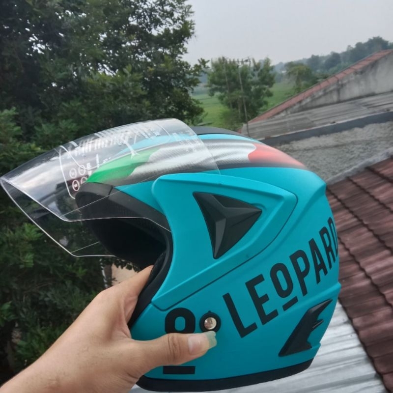 Jual HELM half face JP 13 LEOPARD (HITAM) TOSCA DOFF / RX Helmet SNI ...
