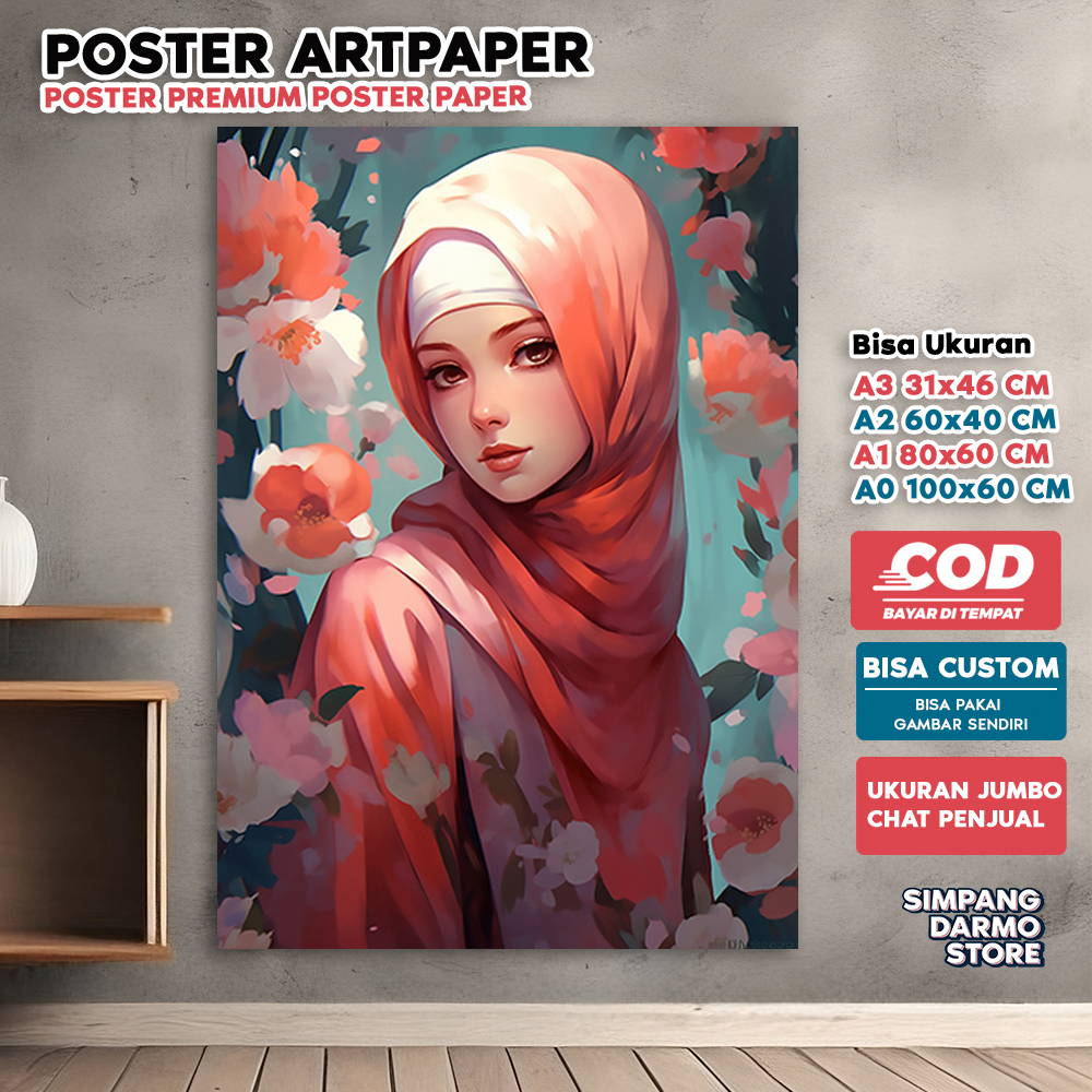 Jual Poster Poster Hijab Cantik Inspirasi Estetik untuk Dekorasi Rumah ...