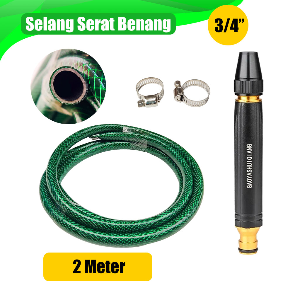 Jual Paket Selang Set Alat Cuci Motor Selang Air Serat Benang Hijau ...