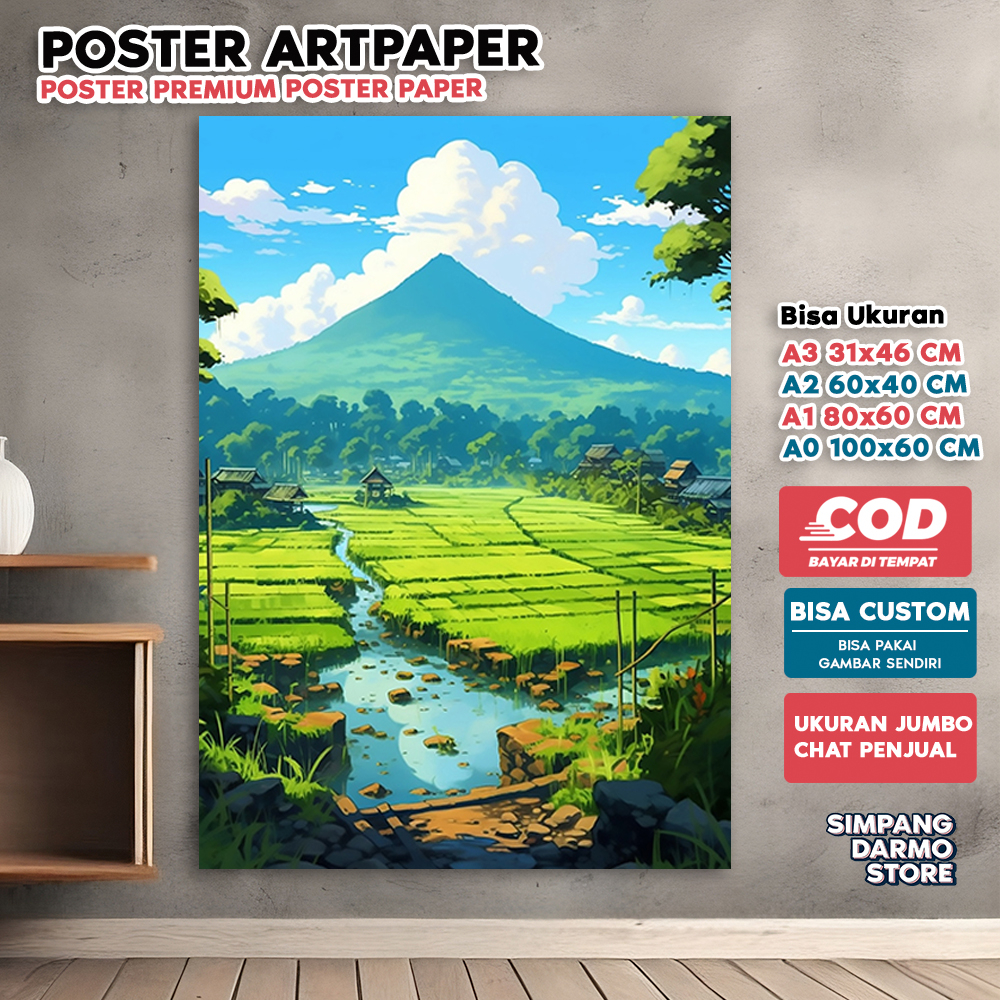 Jual Poster Poster Poster Sawah Indah Indonesia: Keindahan Estetik ...