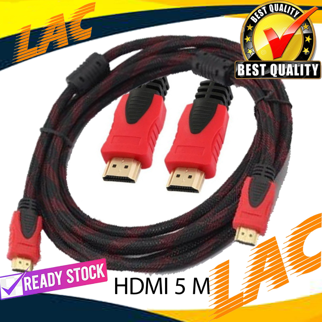 Jual KABEL HDMI 5M / KABEL HDMI 5M JARING / KABEL HDMI HIGH QUALITY | Shopee Indonesia