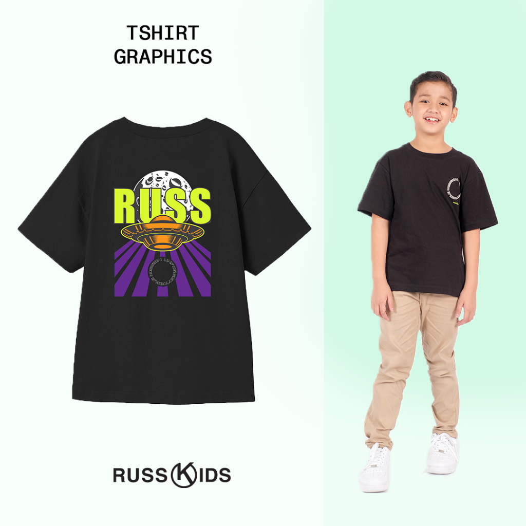 Jual Russ Kids Tshirt Kaos Anak Mission Black | Shopee Indonesia