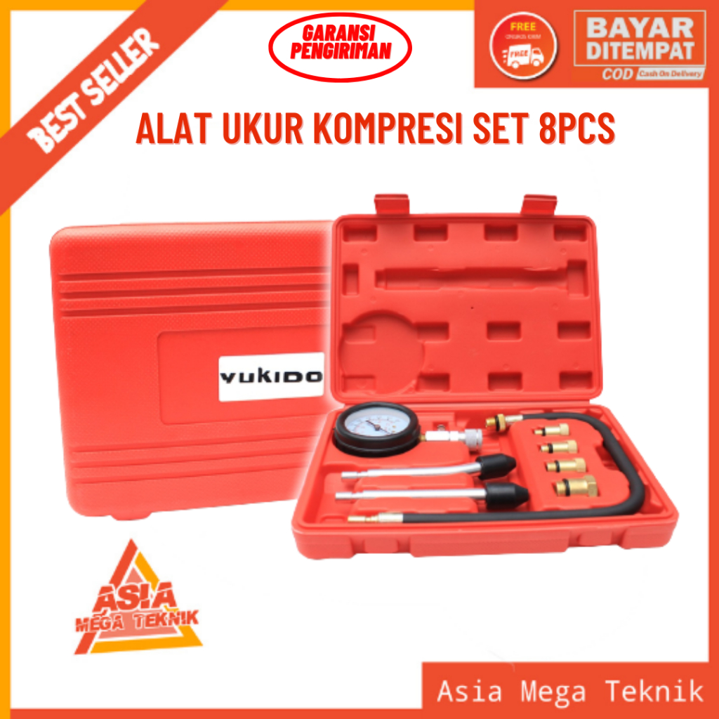 Jual COD~~ Set 8Pcs Tester Kompresi Silinder Mesin Mobil Alat Pengukur ...