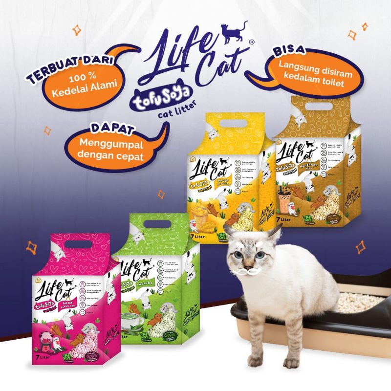 Jual Pasir wangi Pasir tofu life cat 7 liter pasir kucing | Shopee ...