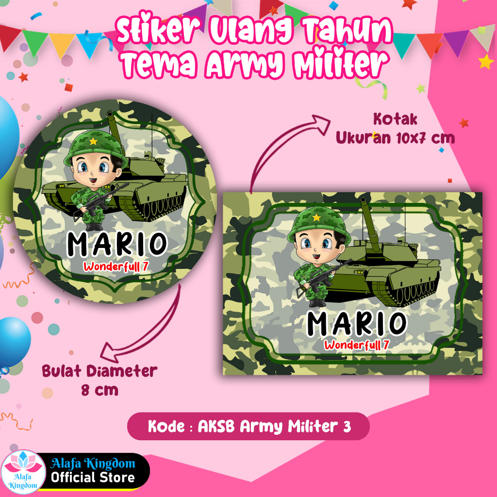 Jual [alafakingdom] Stiker Ulang Tahun Ultah Birtdhday Tema Army ...