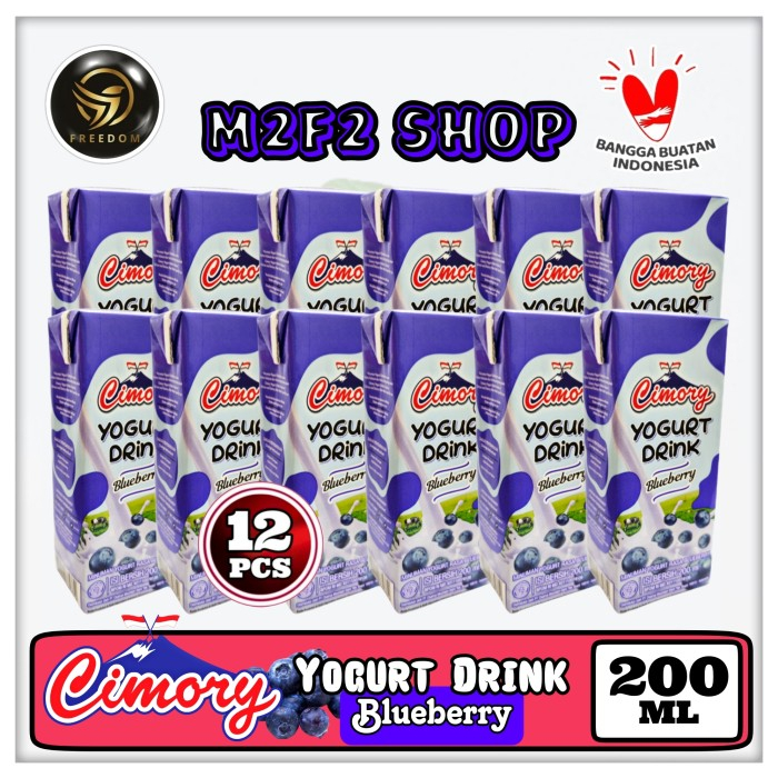 Jual Yogurt Cimory Drink Kotak UHT Blueberry | Blueberi - 200 ml (Kemasan 12 Pcs) | Shopee Indonesia