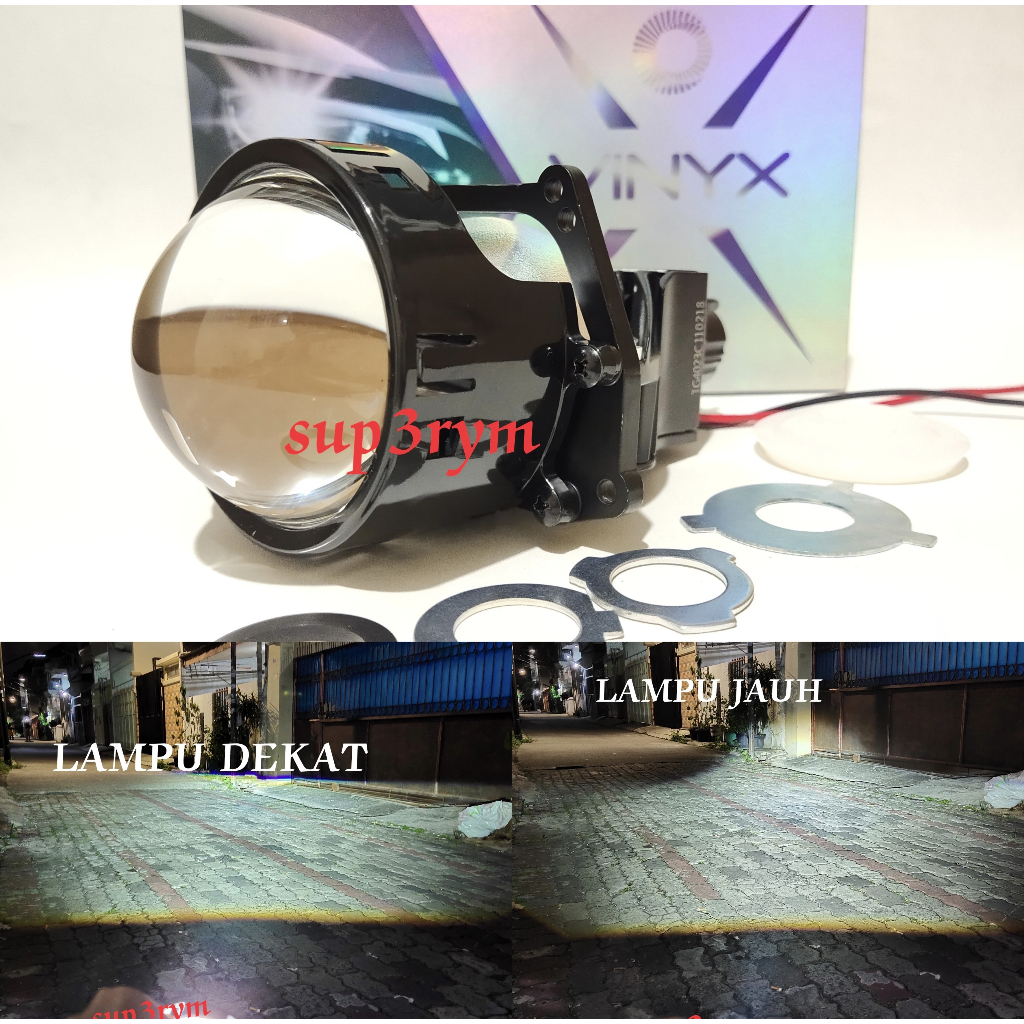Jual Lampu Utama projie projector biled Vinyx P65 Purple Lens 3 Inch ...