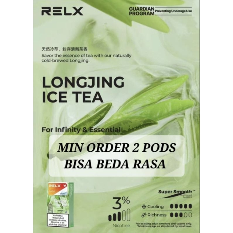 Jual Relx Infinity Essential Pods Pro 1 pack Long Jing Ice Tea | Shopee ...