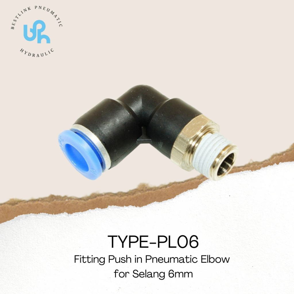 Jual PL 6 FITTING PUSH IN PNEUMATIC ELBOW for SELANG 6mm | Shopee Indonesia