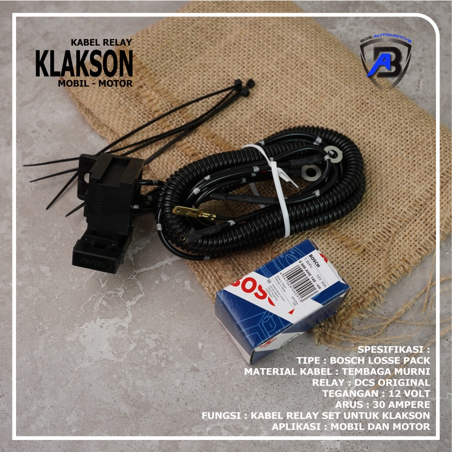 Jual Kabel Relay Set Klakson / Relay Mobil Motor BOSCH / DCS Losse Pack ...