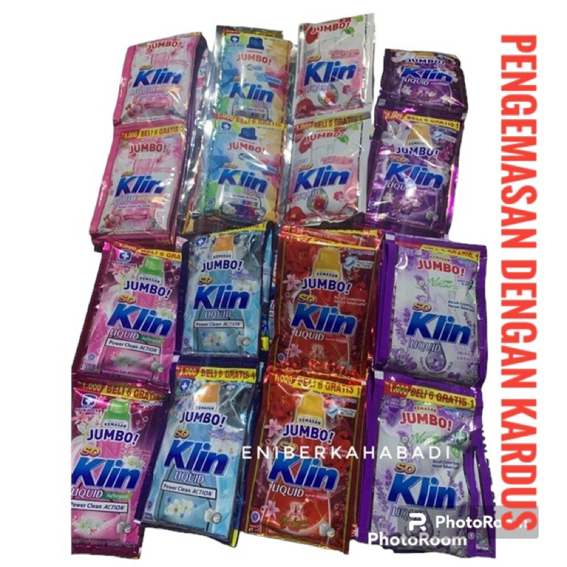 Jual So Klin Liquid Detergent Jumbo Cair 1 renceng isi 12 sachet+2 ...