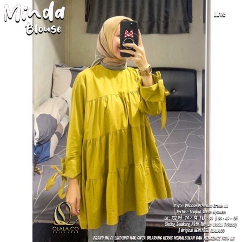 Jual MINDA BLOUSE BY OLALA KEMEJA / BLOUSE POLOS OVERSIZE | Shopee Indonesia