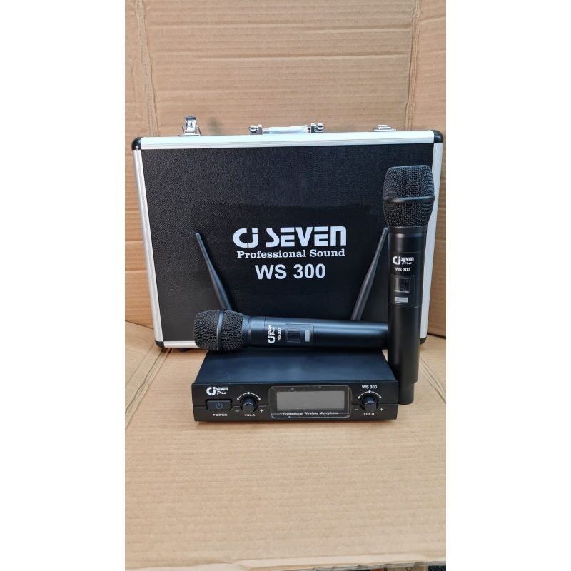 Jual mic wireless Cj Seven WS-300, 2 mic pegang UHF ,koper , garansi ...