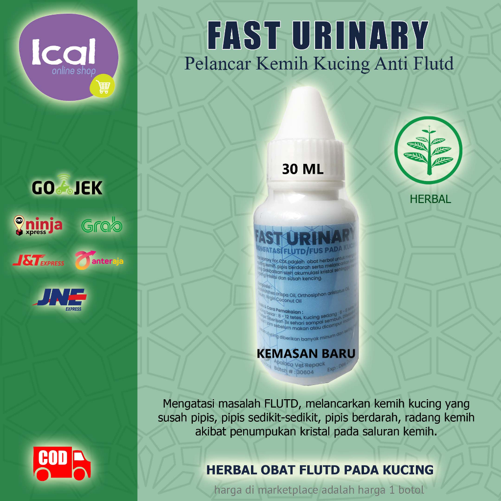 Jual Fast Urinary Herbal Kucing FLUTD Susah Pipis Atau Berdarah ...