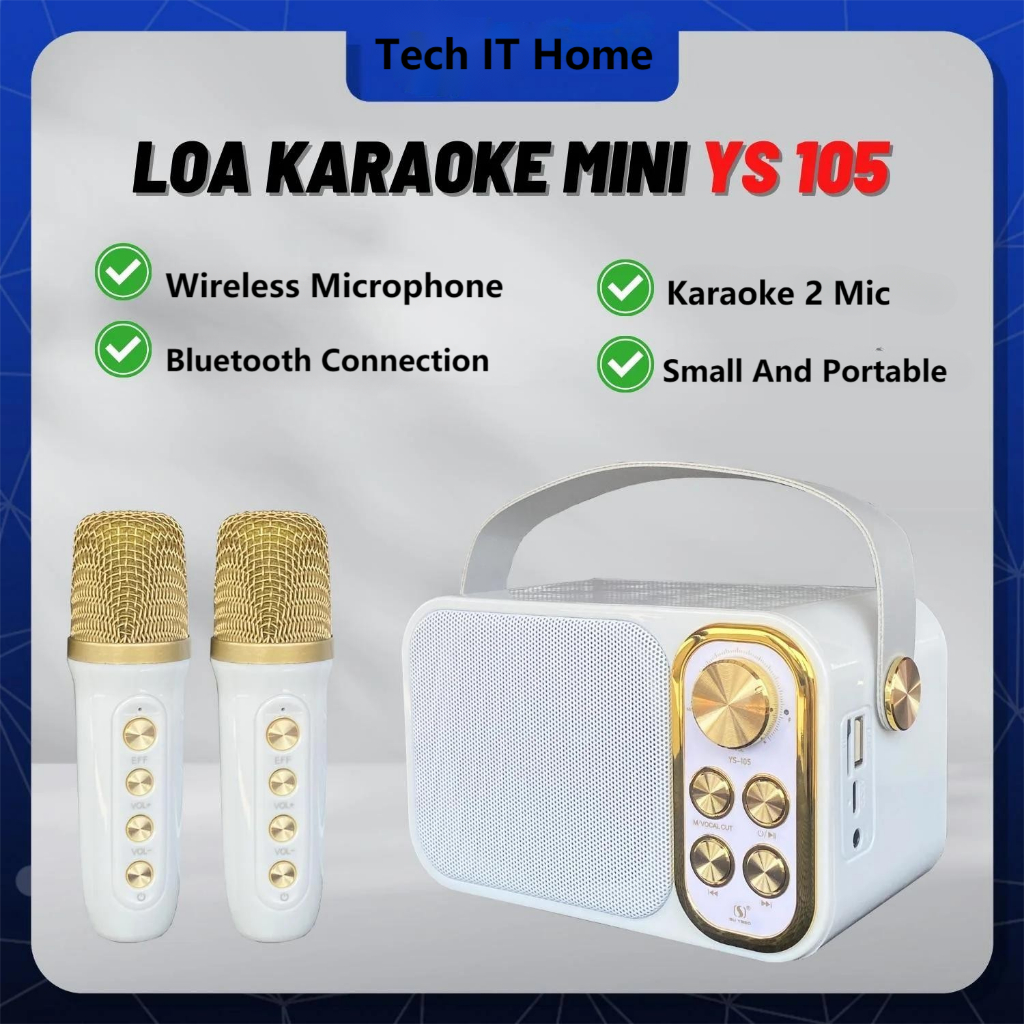 Jual 2 Mic Speaker Bluetooth Karaoke Set/Portable Microphone Karaoke ...