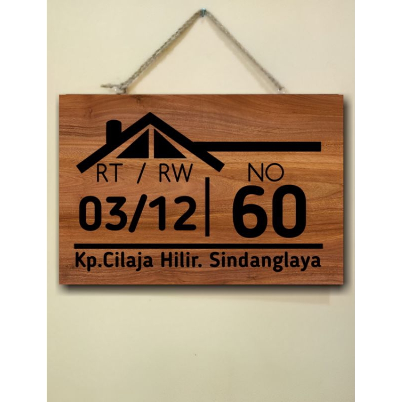 Jual Nomor rumah custom aesthetic kayu blok no rumah hiasan dinding ...