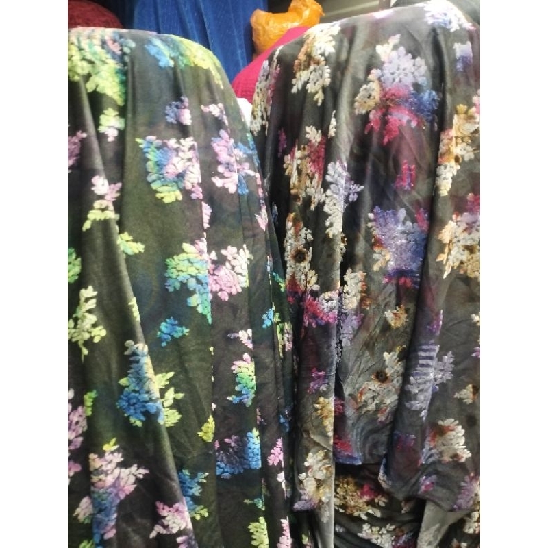 Jual Bahan/Kain Kaos Bludru Motif Kembang | Shopee Indonesia