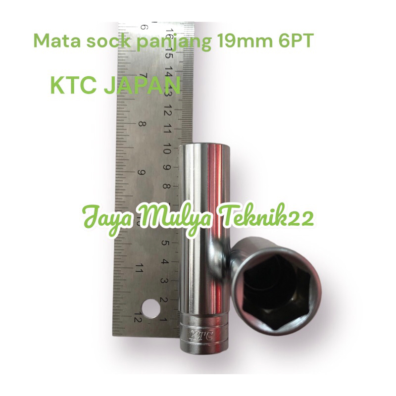 Jual KTC mata sock panjang 19 mm 6PT 1/2 inch / kunci sock KTC Japan original B4L-19 / alat ...