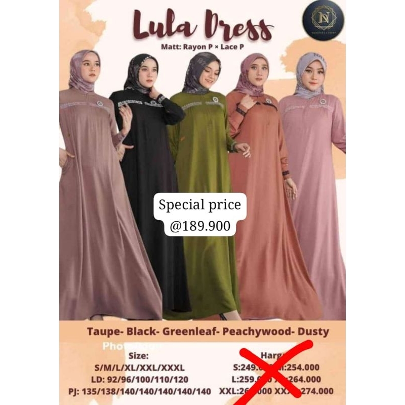Jual LULA DRESS ️ SPESIAL PRICE ️ NADHEERA LUXURY | Shopee Indonesia
