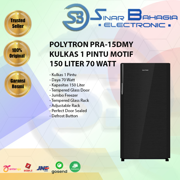 Jual POLYTRON PRA-15DMY KULKAS 1 PINTU MOTIF 150 LITER 70 WATT (NEW ...