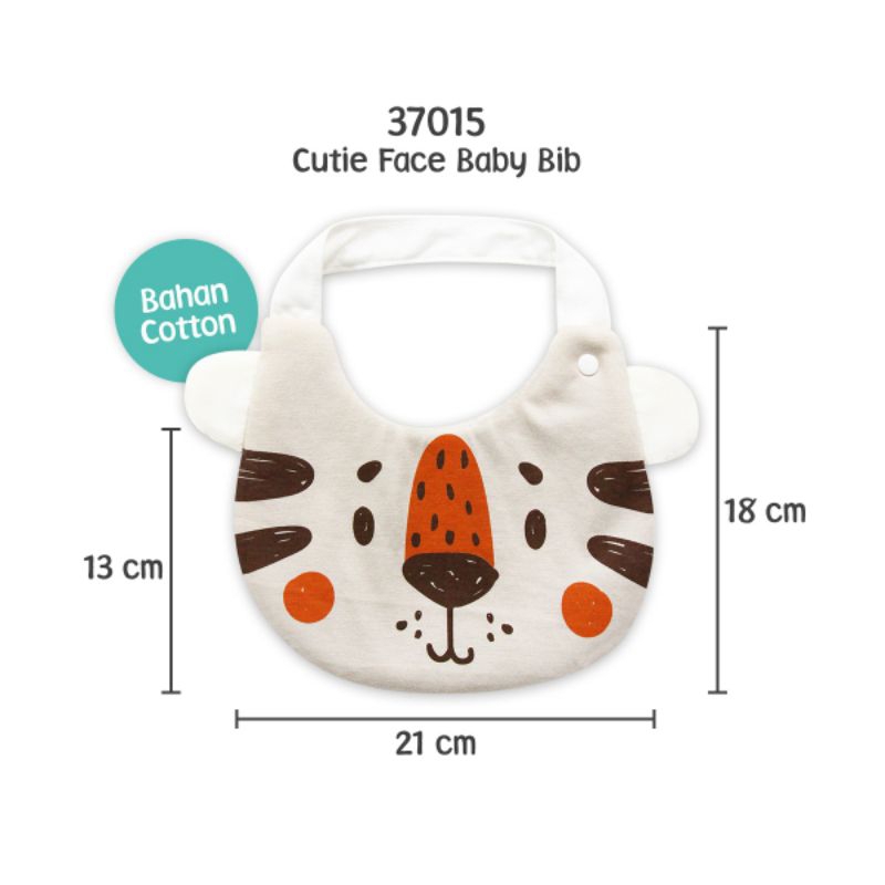 Jual Kiddy Cutie Face Baby Bib (37015) / Premium Baby Bib / Cute Baby ...