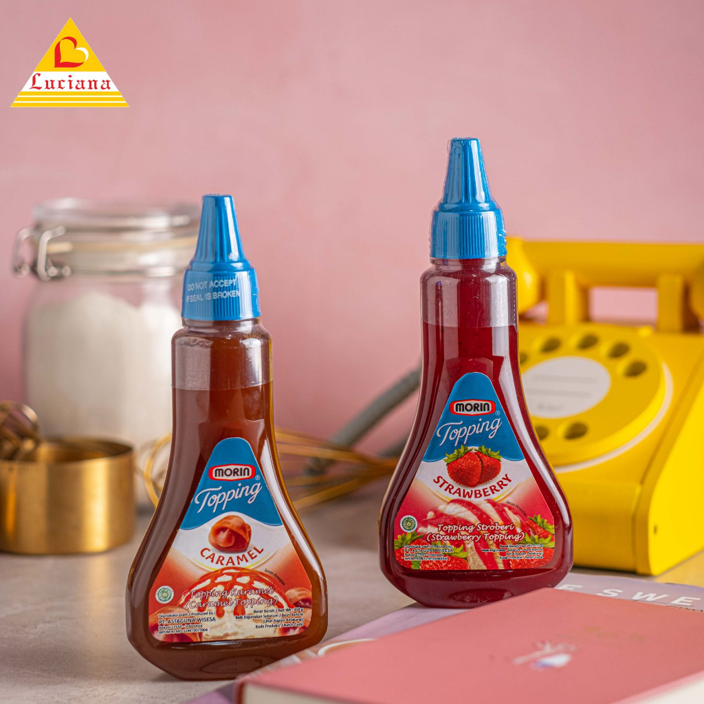 Jual Morin topping caramel dan strawberry uk 310gr | Shopee Indonesia