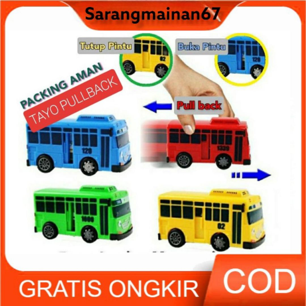 Jual (PROMO)MD-3461 MOBIL TAYO MINI PULL BACK MAINAN MOBIL STAR RIDER LITTLE BUS / Mobil bis ...
