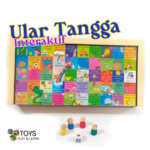 Jual Jual Mainan Anak Keluarga Board Game Ular Tangga Kayu Wooden Snake ...
