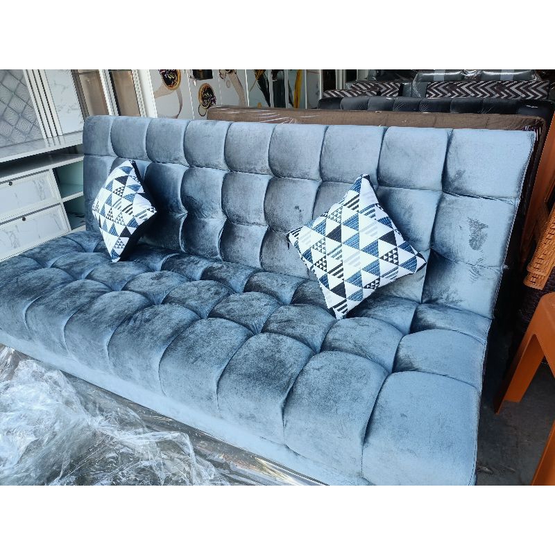 Jual Sofa Bed Roti Bahan Beledru Busa Tebal | Shopee Indonesia
