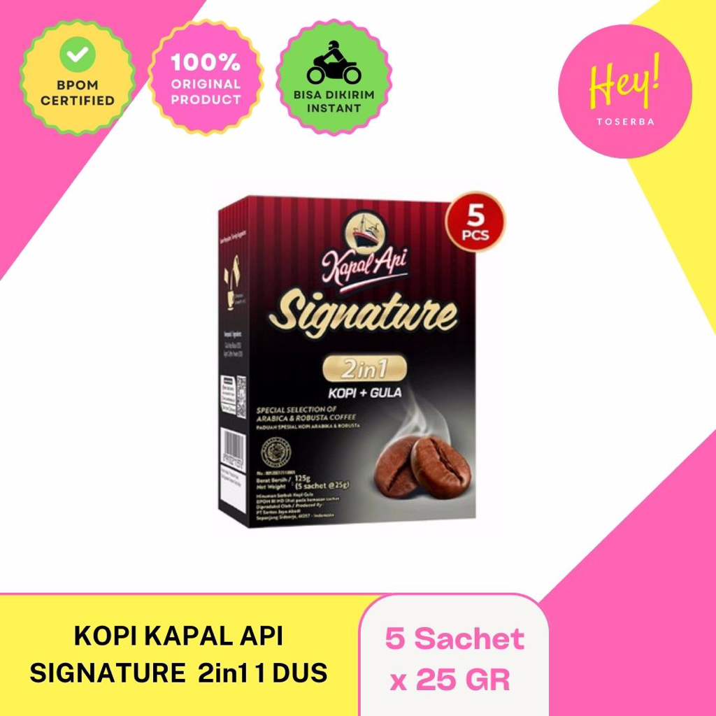Jual Kopi Kapal Api Signature 2 in1 1 Dus (5 x 25 gr) | Shopee Indonesia