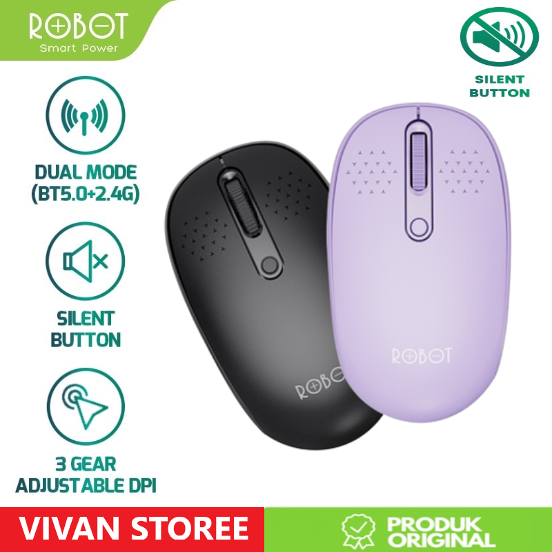 Jual Robot Mouse M360 Mouse USB 2.4G Wireless & Bluetooth 5.0 Dual Mode ...