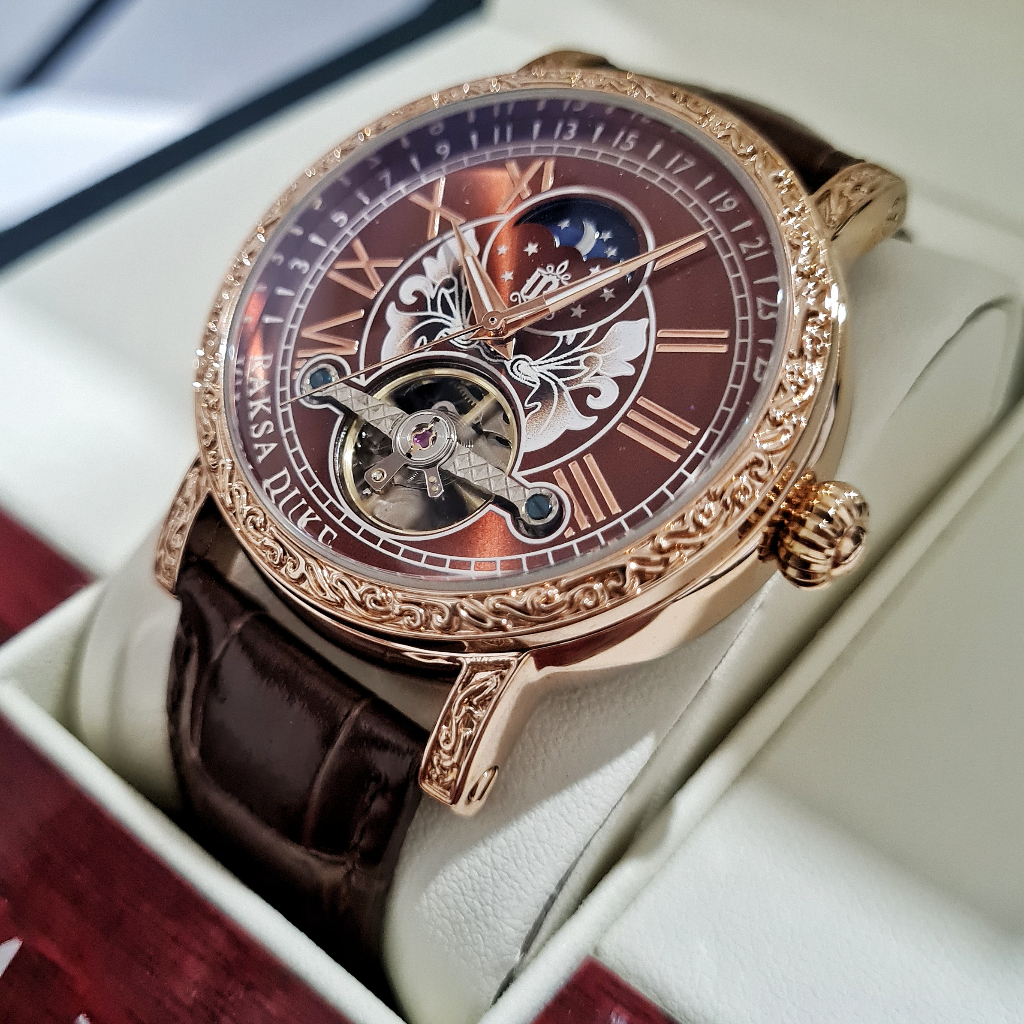 Jual RAKSA DUKE Midas Brown Jam Tangan Pria Original Automatic Otomatis ...