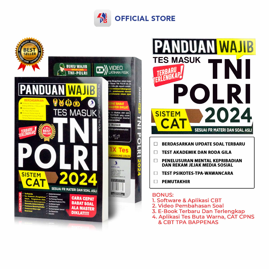 Jual Buku Tes Tni Polri 2024 Panduan Wajib Tes Masuk Tni Polri 2024