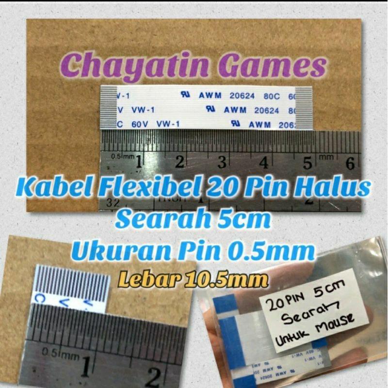 Jual Kabel Flexibel 20 Pin Halus Searah Panjang 5cm - Ukuran Pin 0.5mm ...