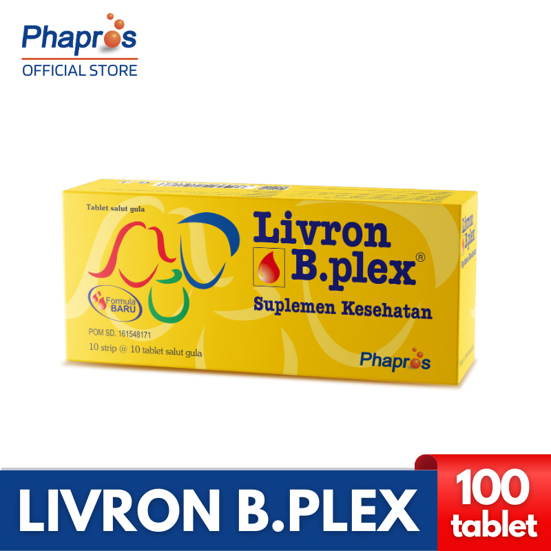 Jual Livron B Plex Box 100 tablet salut gula / Vitamin dan mineral ...