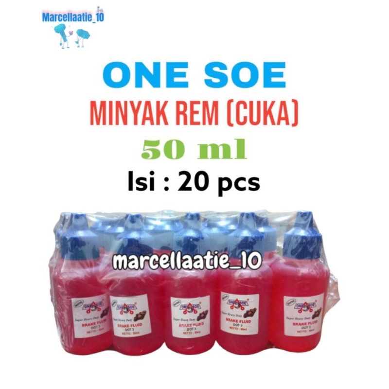 Jual 20 pcs ONE SOE MINYAK REM CUKA 50 ML DOT 3 BRAKE FLUID NEUTRAL MINYAK REM MURAH MINYAK REM ...