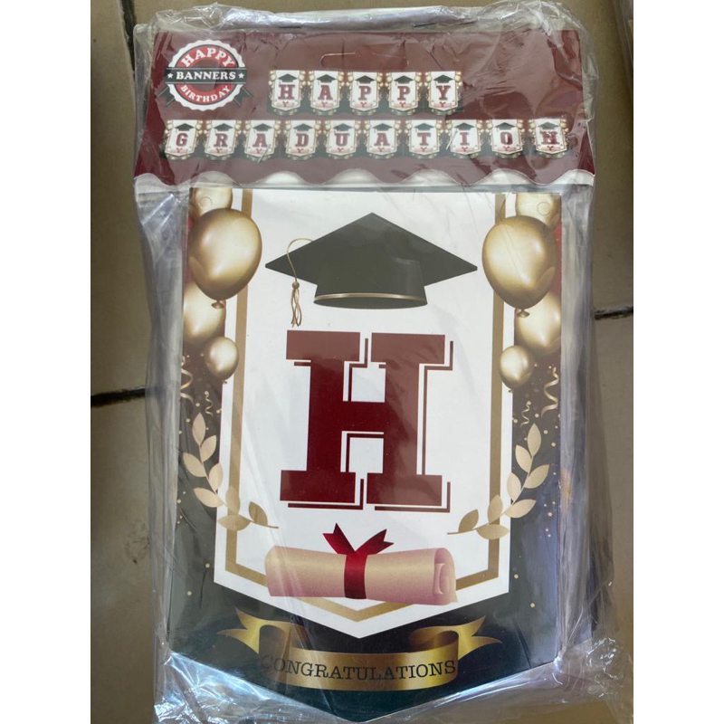 Jual Bunting flag banner happy graduation/graduate/wisuda/kelulusan ...