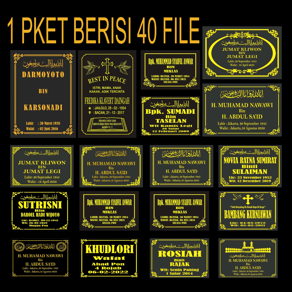 Jual PAKET TEMPLATE DESAIN BATU NISAN | Shopee Indonesia