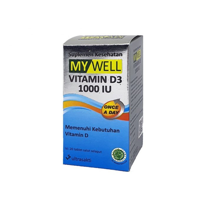 Jual Vitamin D3 1000 IU My Well 20 tablet Vitamin D 1000IU MyWell ...