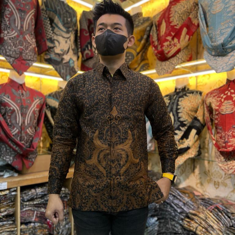 Jual REMEKAN SOGAN Kemeja batik pria lengan panjang katun solo lapis ...