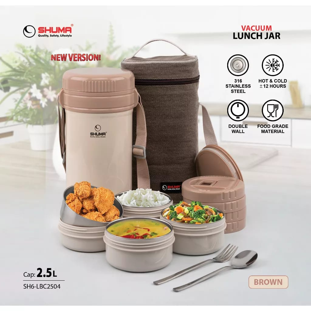 Jual SHUMA 316 Stainless Steel Vacum Lunch Jar 2500ml SH6-LBC2504 ...