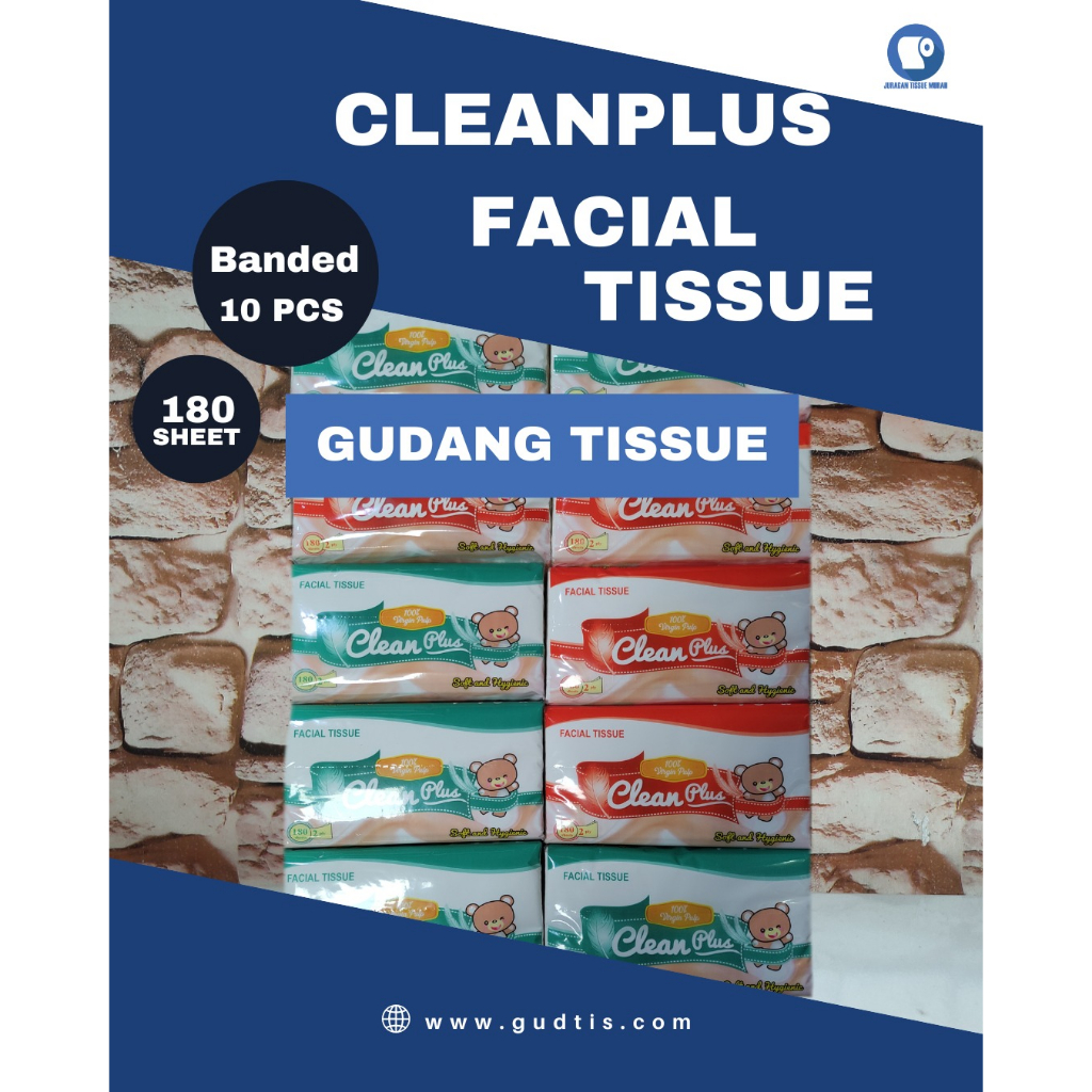 Jual Tissue cleanplus 180 sheet 2 ply - paket 10 pcs | Shopee Indonesia