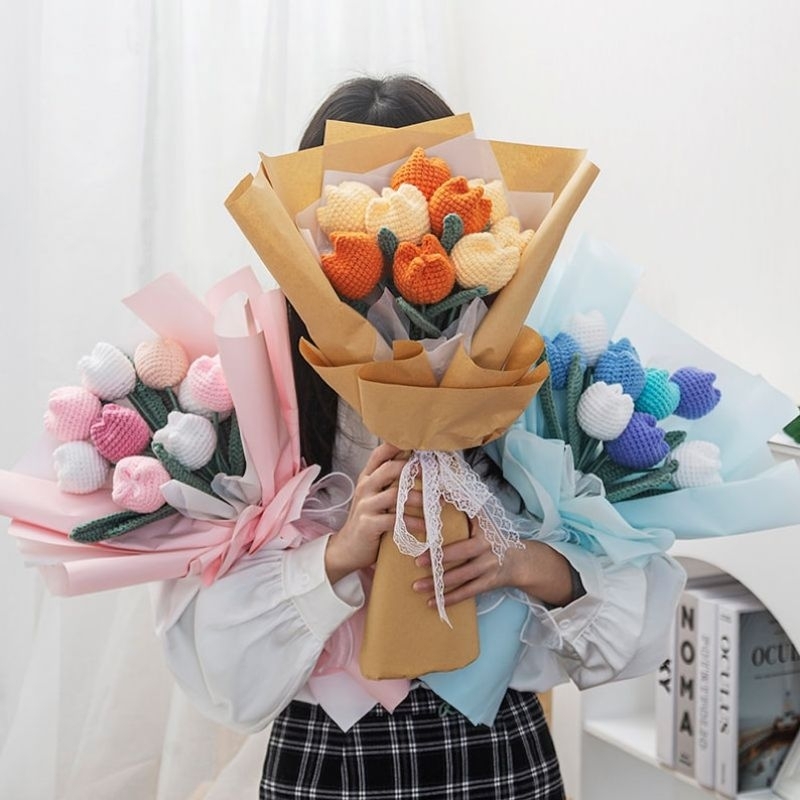 Jual BUKET BUNGA RAJUT, CROCHET BOUQUET FLOWERS | BUKET WISUDA, BUCKET ...