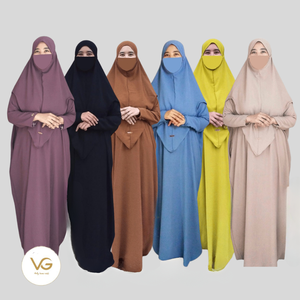 Jual BAJU GAMIS ABAYA SET KHIMAR SHAKA ANTI GERAH CRINKLE AIRFLOW UMRAH ...