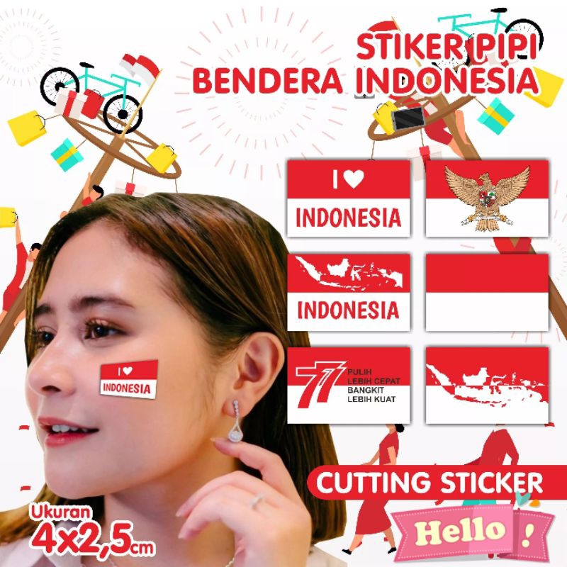 Jual TEMPELAN PIPI BENDERA - STICKER PIPI MERAH PUTIH - Indonesia 17 ...