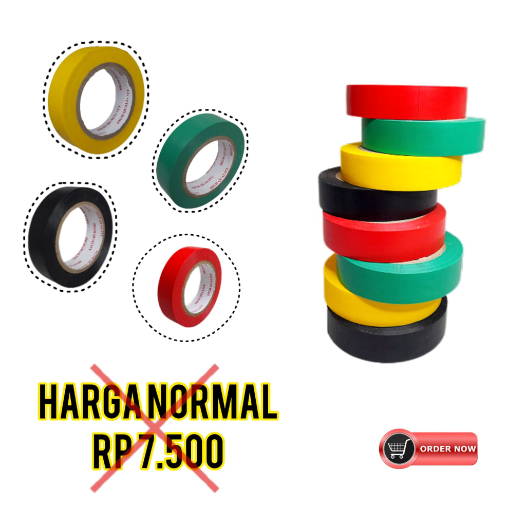 Jual Isolasi Lakban Listrik Kabel Electrical Tape Solatip 20 Yard ...