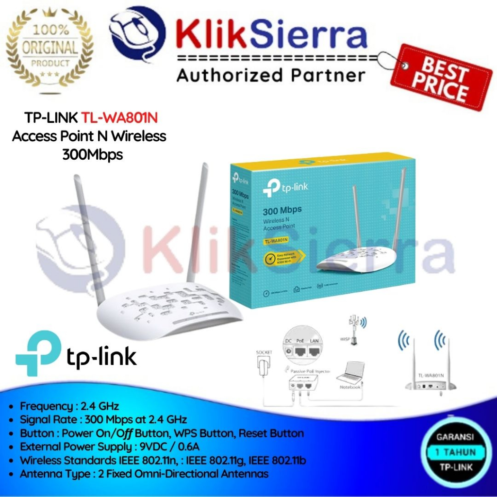 Jual TP-LINK TL-WA801N Access Point N Wireless TPLINK 300Mbps | Shopee ...