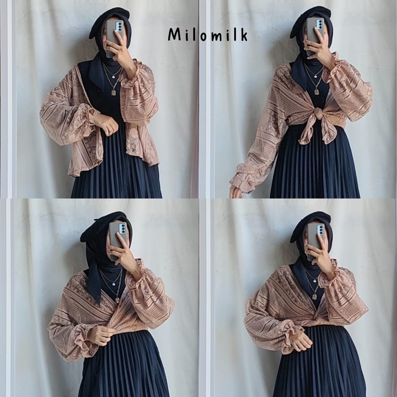 Jual COD OUTER BURKAT PREMIUM LENGAN KERUT / CARDIGAN LENGAN KERUT ...
