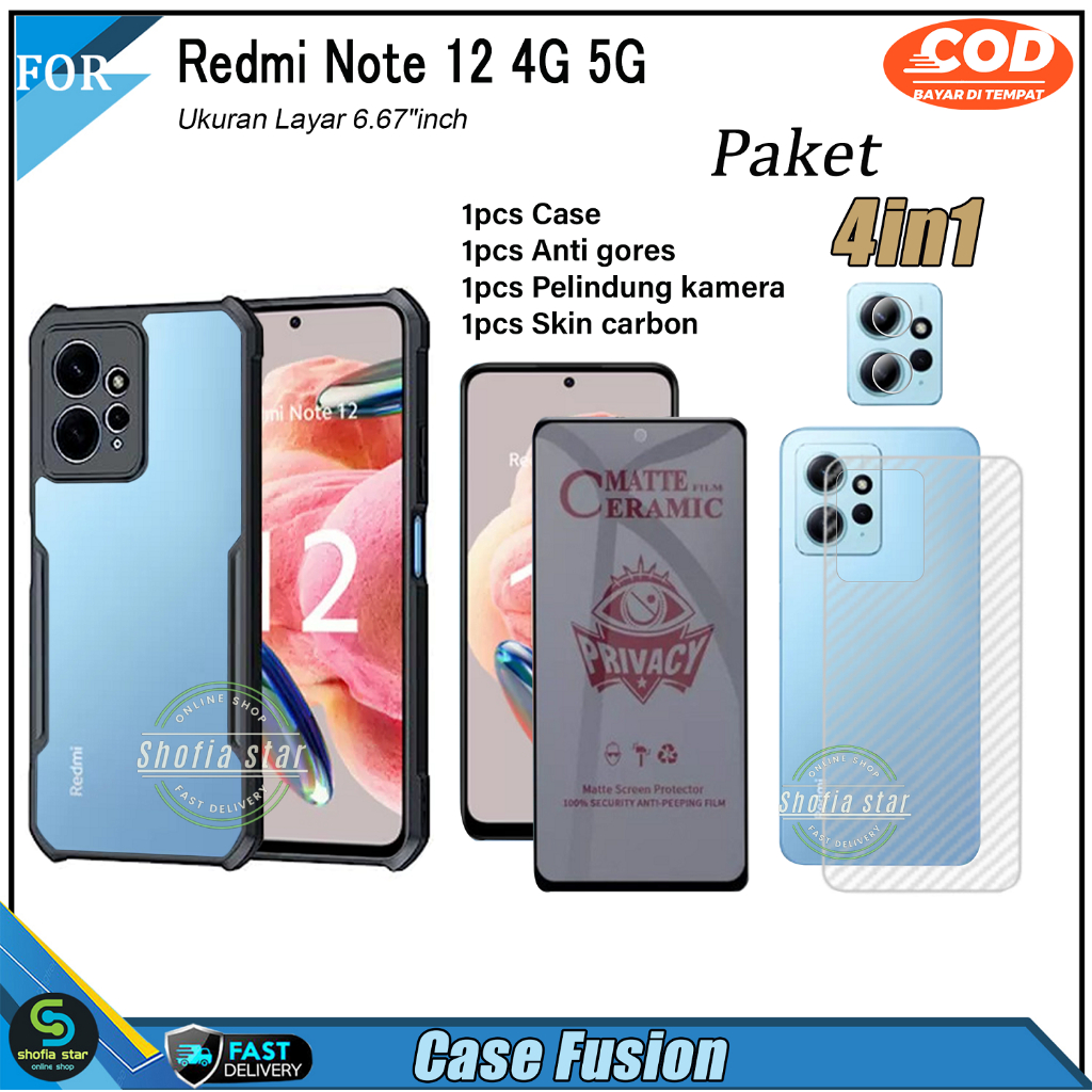 Jual PAKET 4in1 Case Redmi Note 12 4G 5G Note 13 5G Note 13 Pro 4G 5G ...